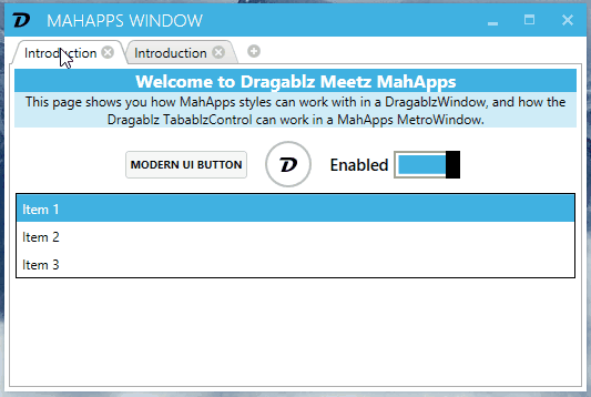 Dragablz Meets MahApps